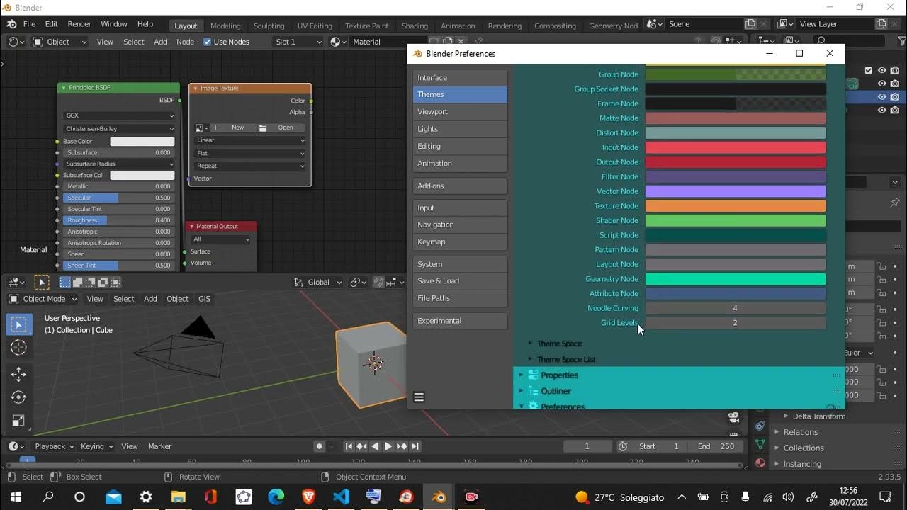 Blender Color change in Theme & Nodes - YouTube