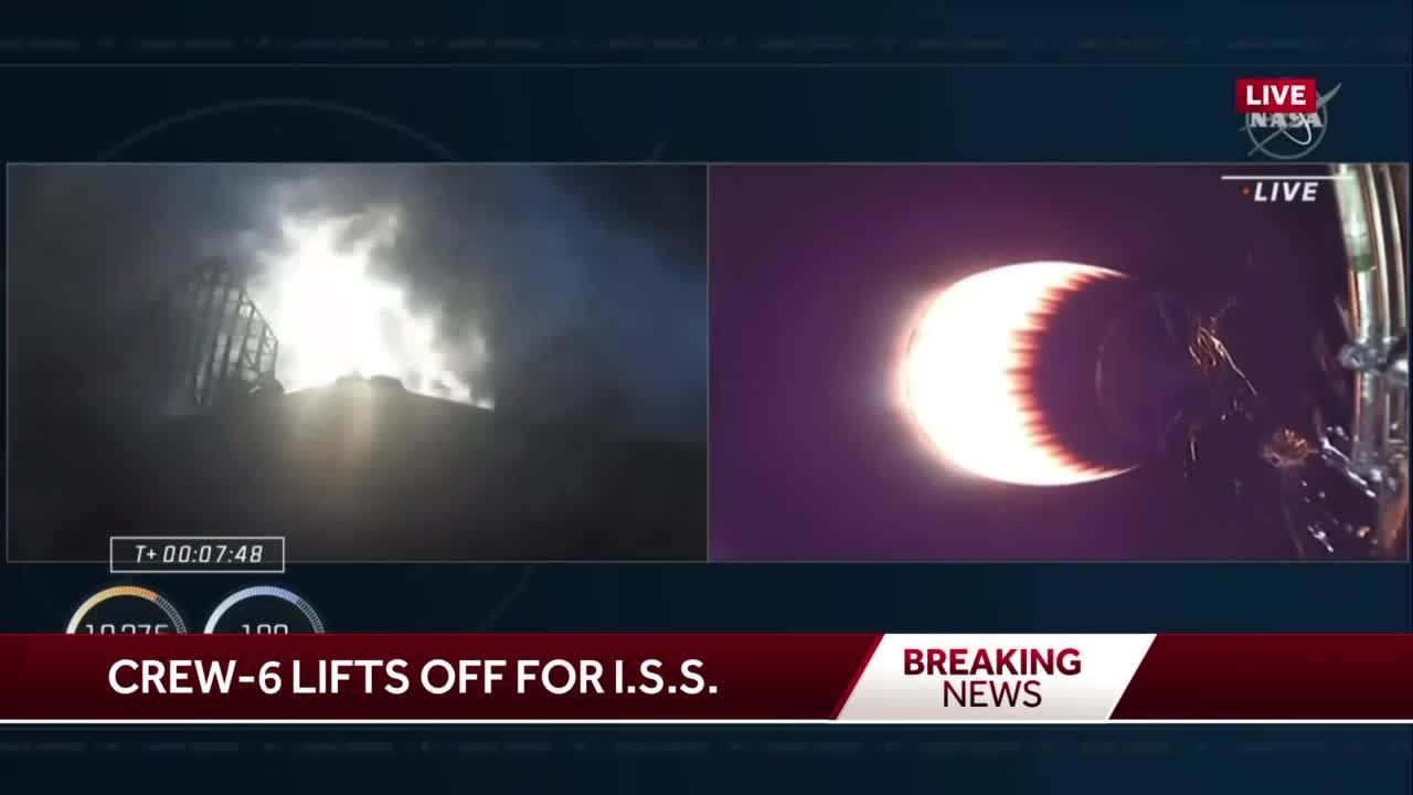 Crew-6 mission launches from Kennedy Space Center - YouTube