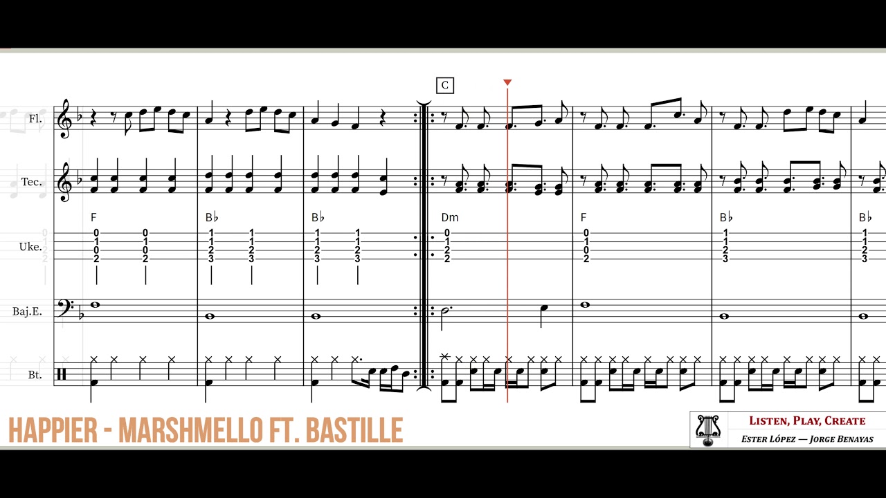 alma Limpia el cuarto punto happier marshmello flauta dulce notas lo ...