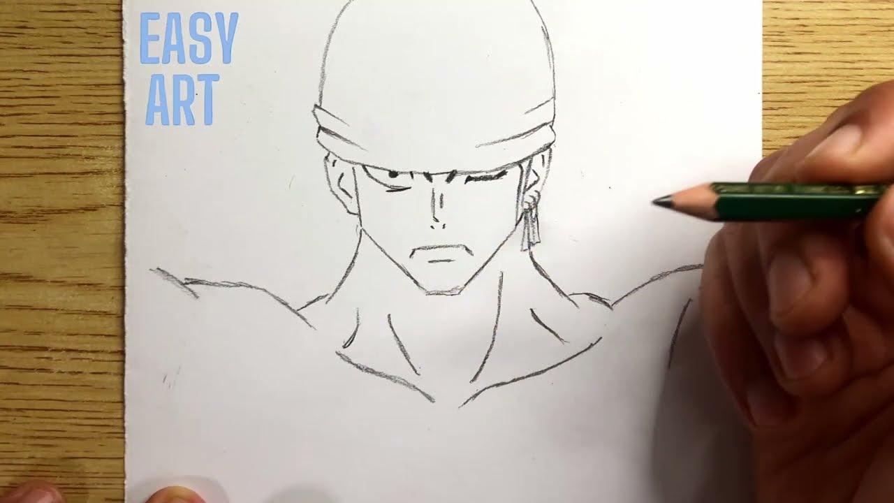 EASY DRAWING || How to draw ZORO step by step || Anime Drawing - YouTube
