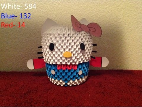 3D Origami Hello Kitty tutorial