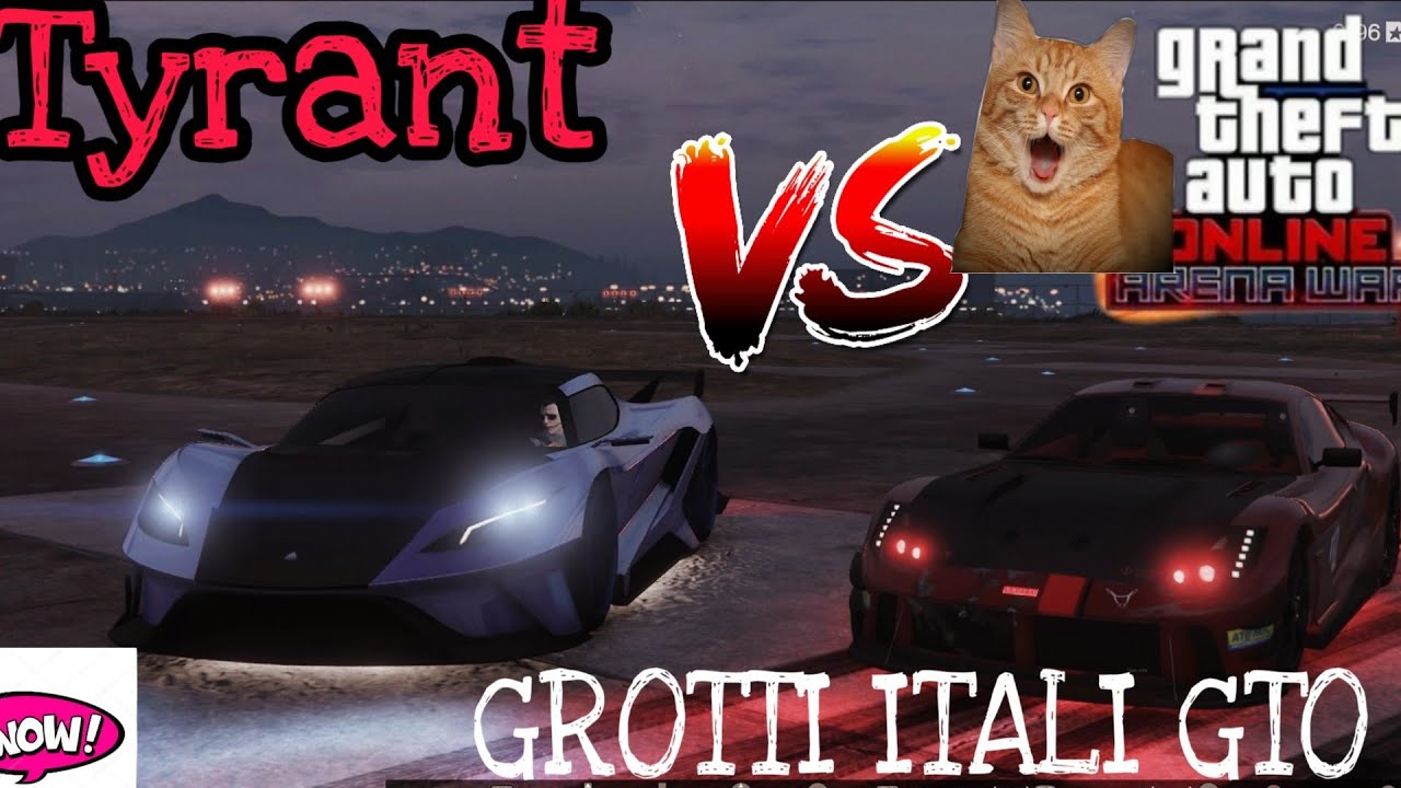 GTA 5 ONLINE : NEW VEHICLE GROTTI ITALY GTO vs TYRANT " DRAG RACE ...
