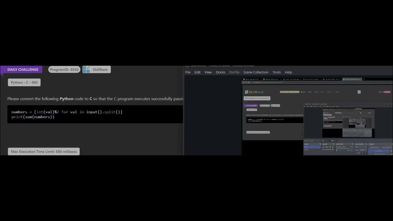 SkillRack- Daily Challenge - Python - C - 003 (Program Id: 9332) 20-08-23 - YouTube