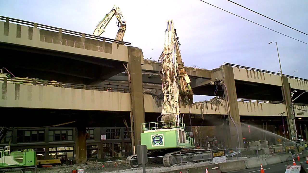 Alaskan Way Viaduct Demolition - 3-20-2019 - 2 of Two - YouTube
