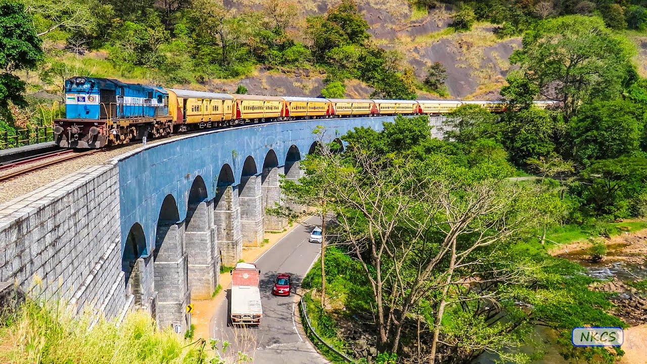 Push Pull Diesel Train Action from 120 Year old Kerala - Tamil Nadu ...