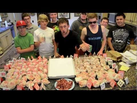 Student- EPIC Meal Time - 100 Burger Pyramid - YouTube