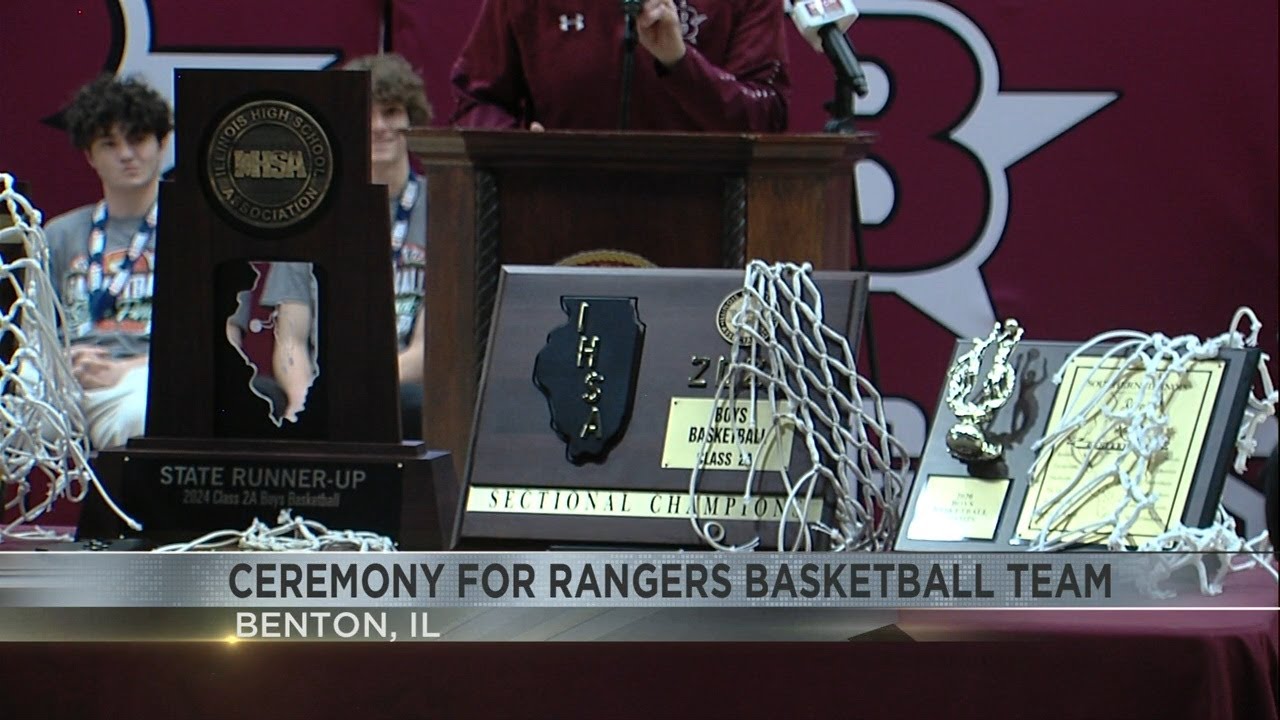 Benton holds ceremony for Rangers Basketball Team - YouTube