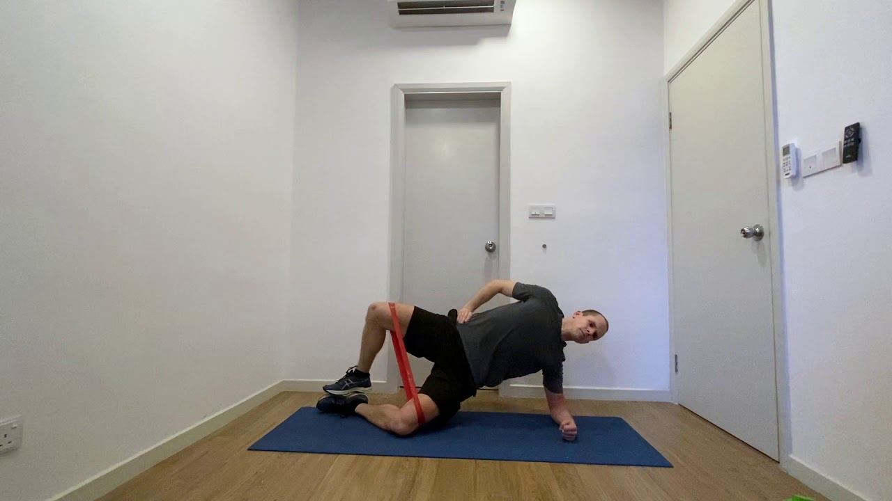 Modified Side Plank with Clamshell Thrust - YouTube