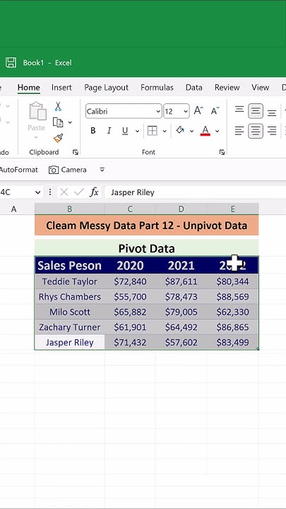 Clean messy data part 12 - Unpivot Data With Power query | Excel Tips and tricks | #shorts - YouTube