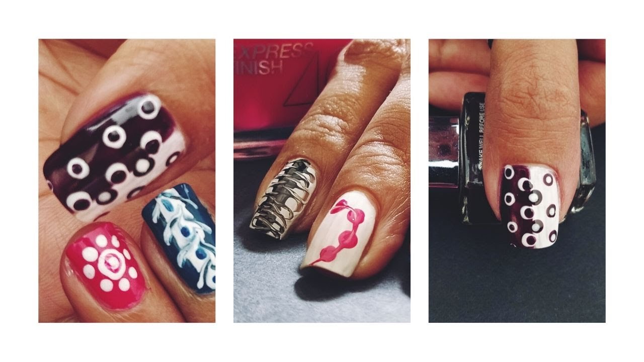 5 Simple & Easy to do Nail Arts for short and long nails - YouTube