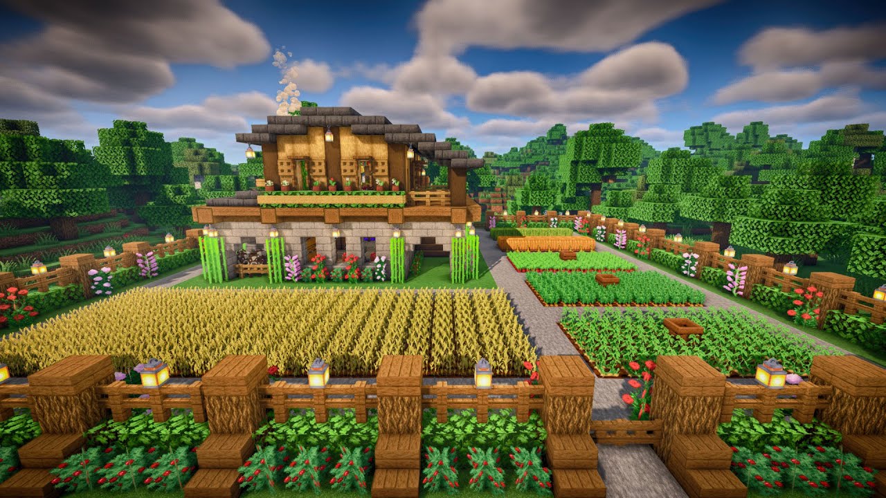 Minecraft: How To Build a Farmland House - YouTube