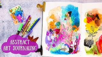 Abstract Mixed Media Collage Art Journal- Inktober Challenge - YouTube
