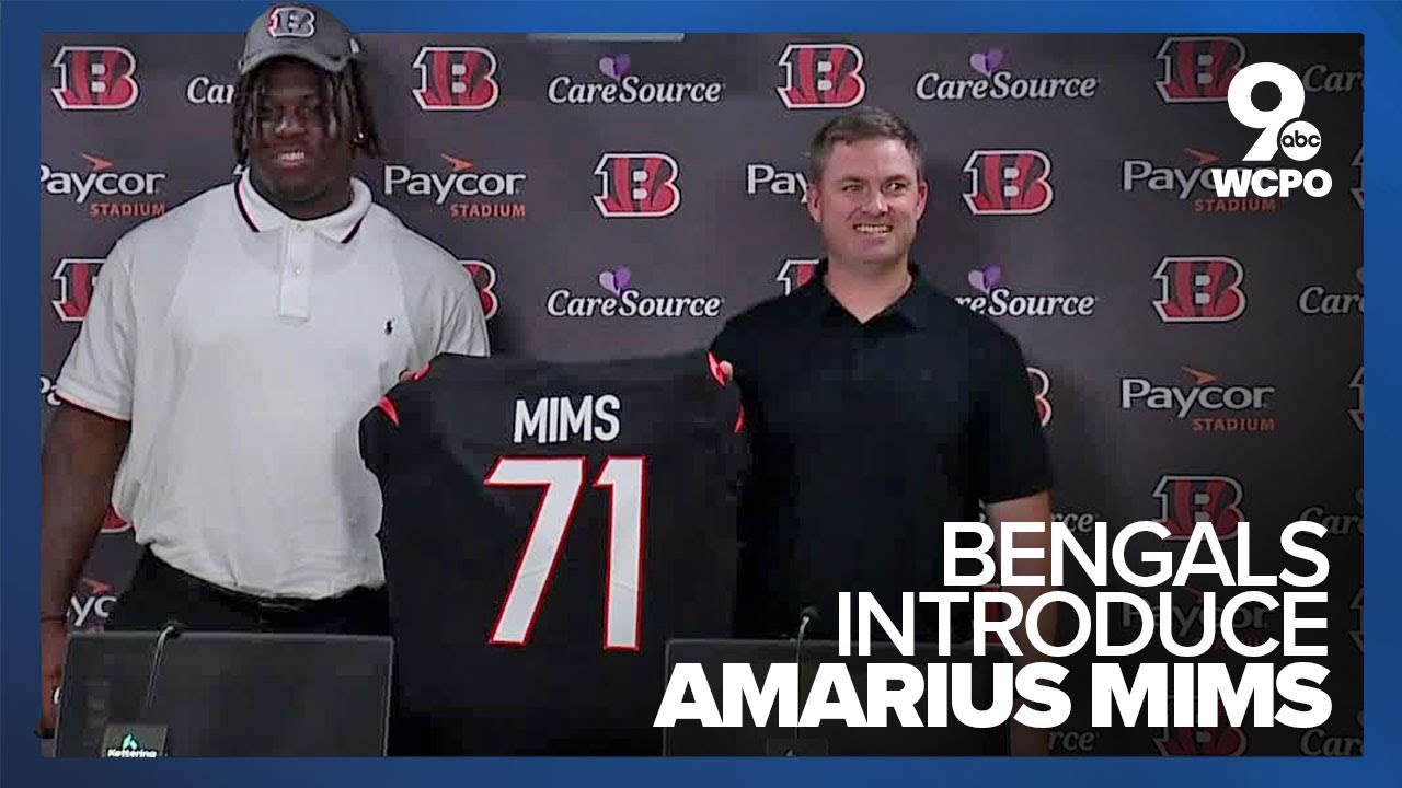 Bengals introduce first round draft pick Amarius Mims - YouTube