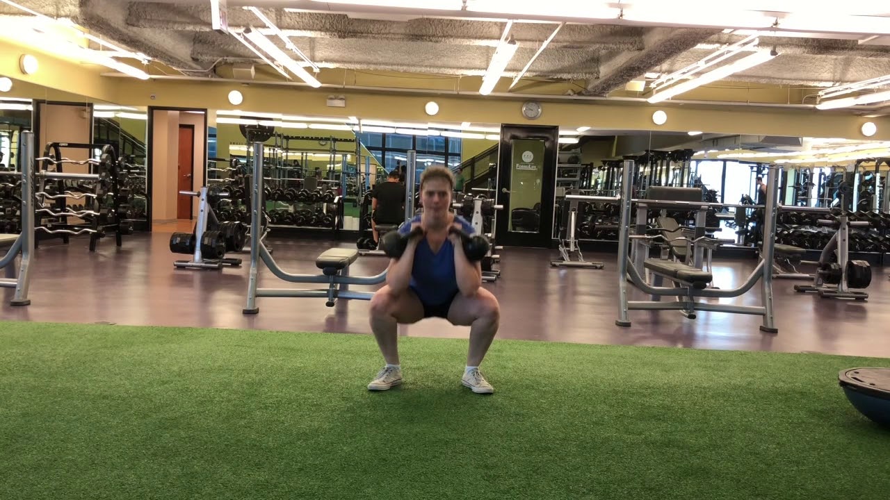 Double front rack kettlebell squat - YouTube