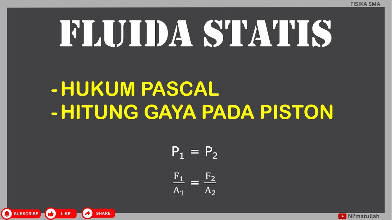 Pembahasan Soal Fluida Statis, Menghitung Besar Gaya Pada Piston dengan ...