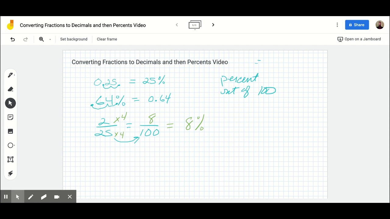 Converting Fractions to Decimals and then Percents Video - Google ...