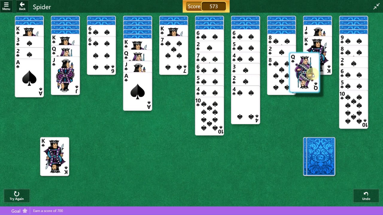 Microsoft Solitaire Collection - Spider - May 3 2017 - YouTube