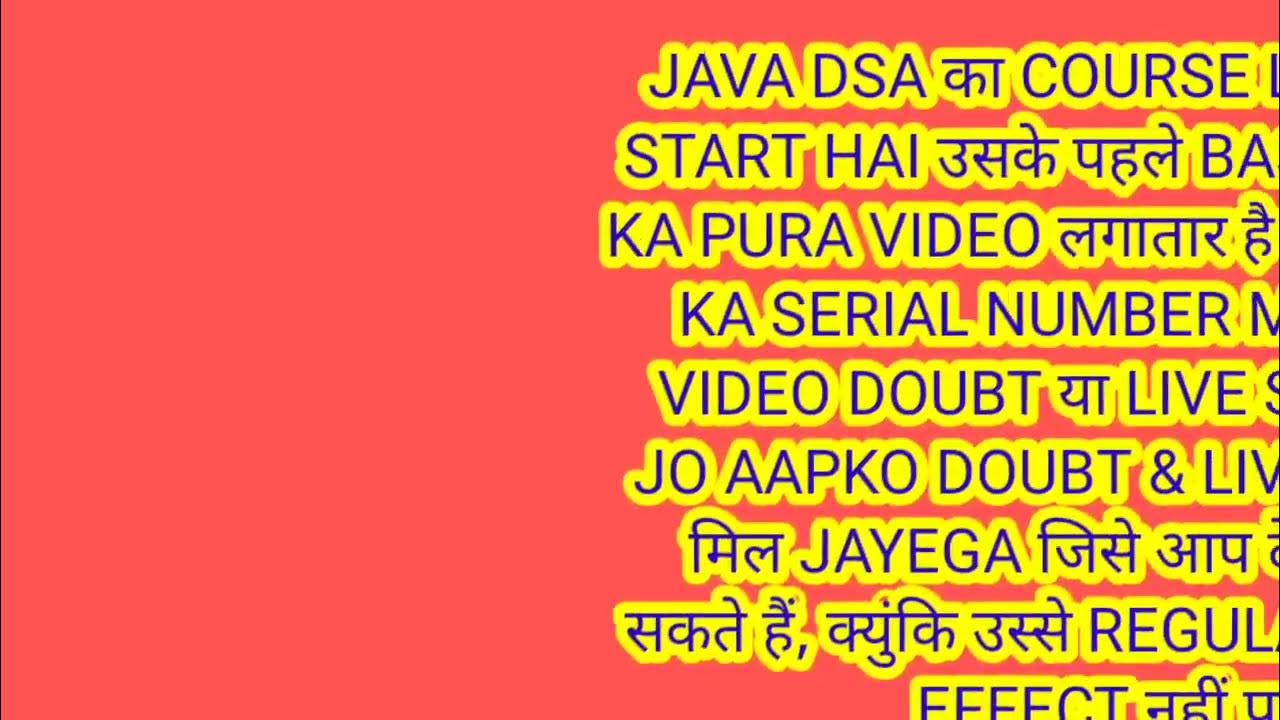 Java Dsa Full Course Youtube