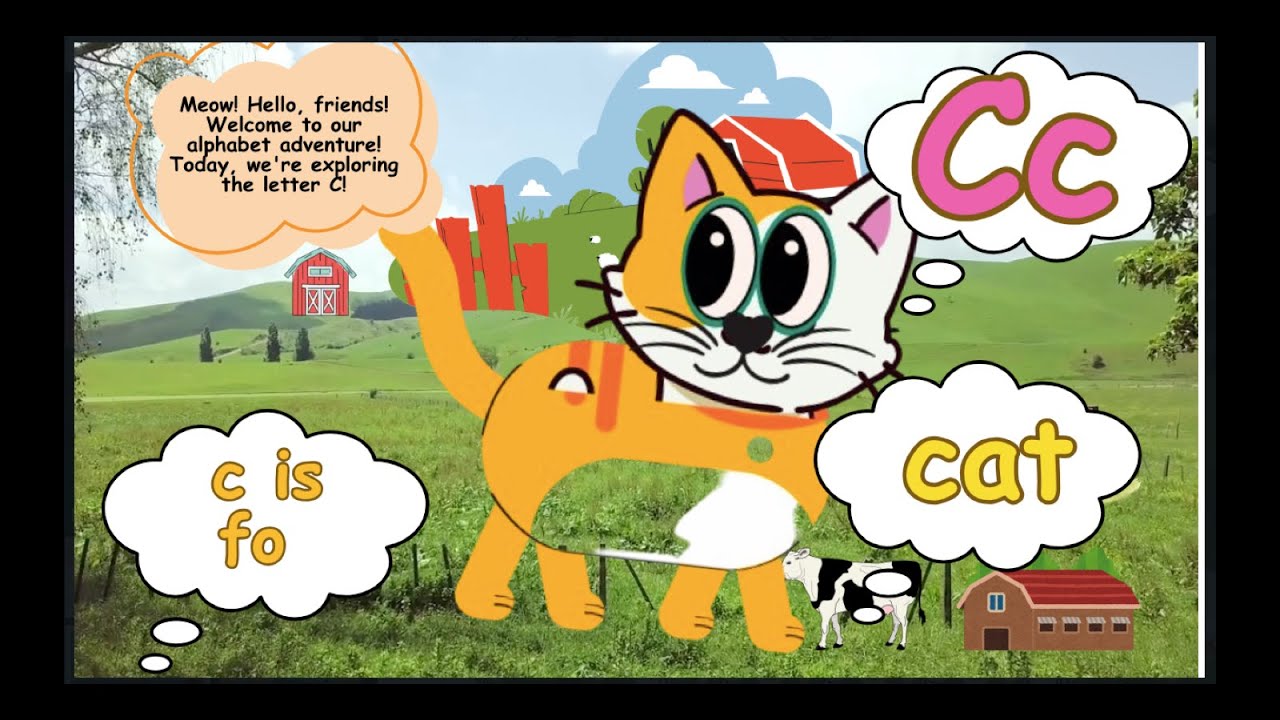 Letter Cc Adventure with Charlie, the Cat/Learn sound and Vocabulary ...