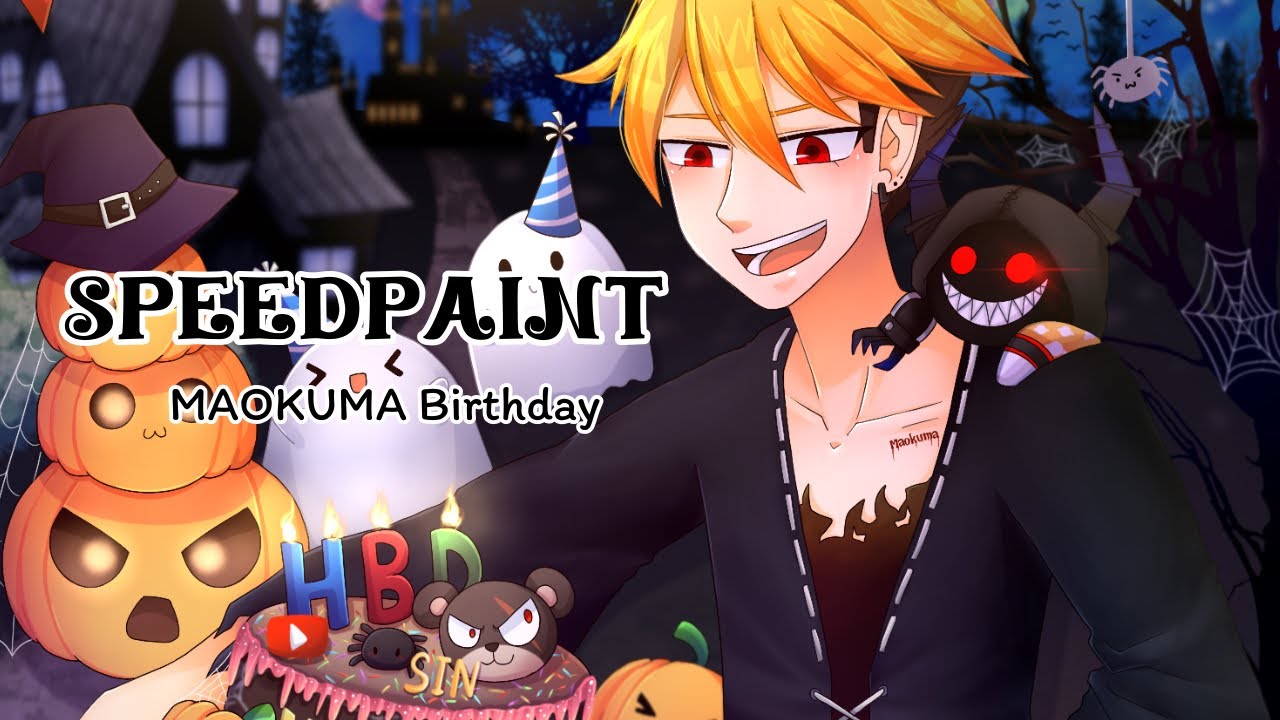 【SpeedPaint】Maokuma『 Birthday 14 October 』 - YouTube