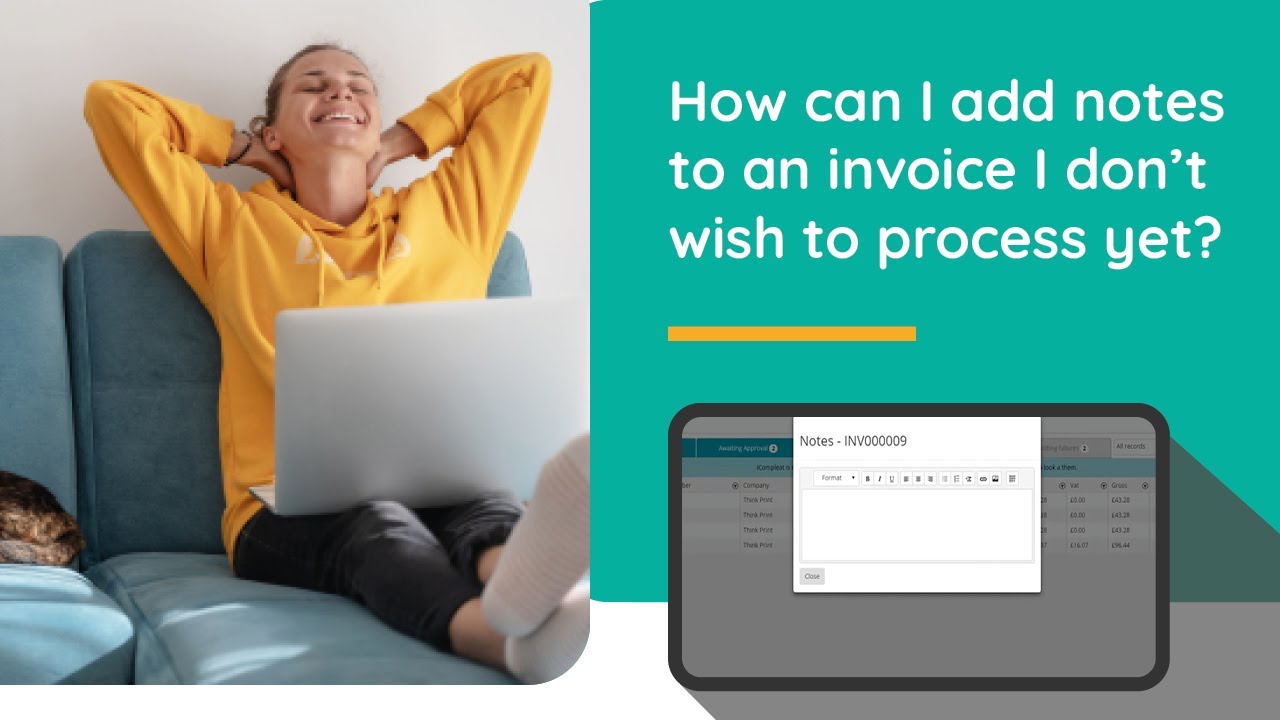 How can I add notes to an invoice I don't wish to process yet? - YouTube