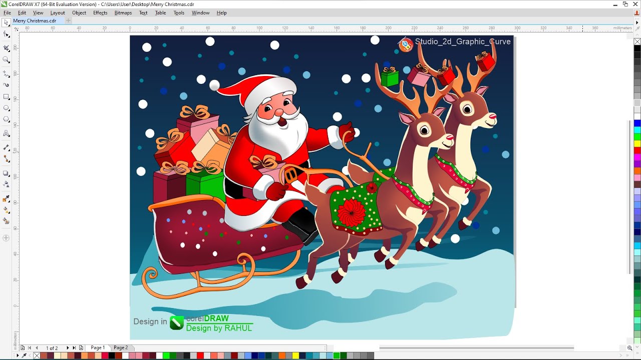 Merry Christmas Santa Claus Poster in Corel Draw | 3d Design | 25 ...