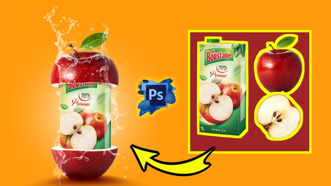 Apple Slice Effect in photoshop social Media design in adobe photoshop ...