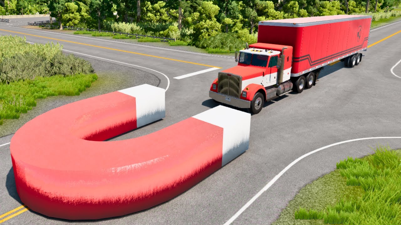 Cars vs Giant Magnet | BeamNG.drive - YouTube