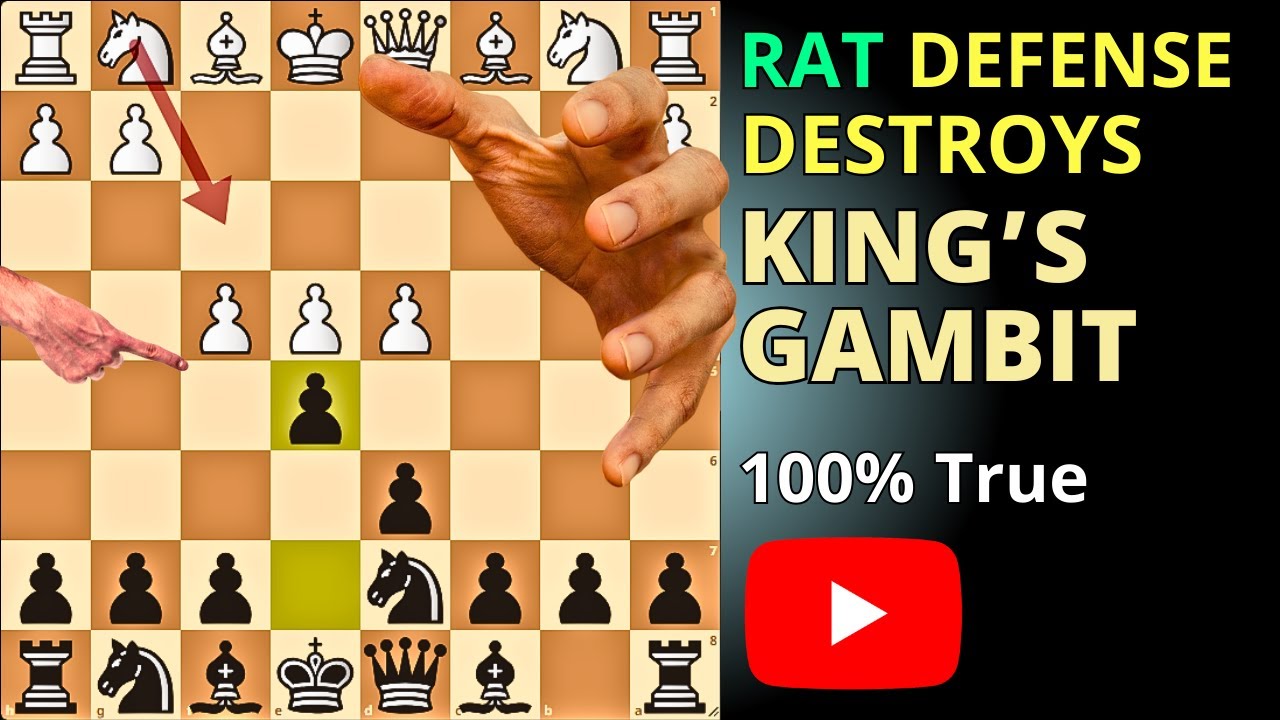 🔴 Crush the King's Gambit Using the Rat Defense Quickly + Traps - YouTube