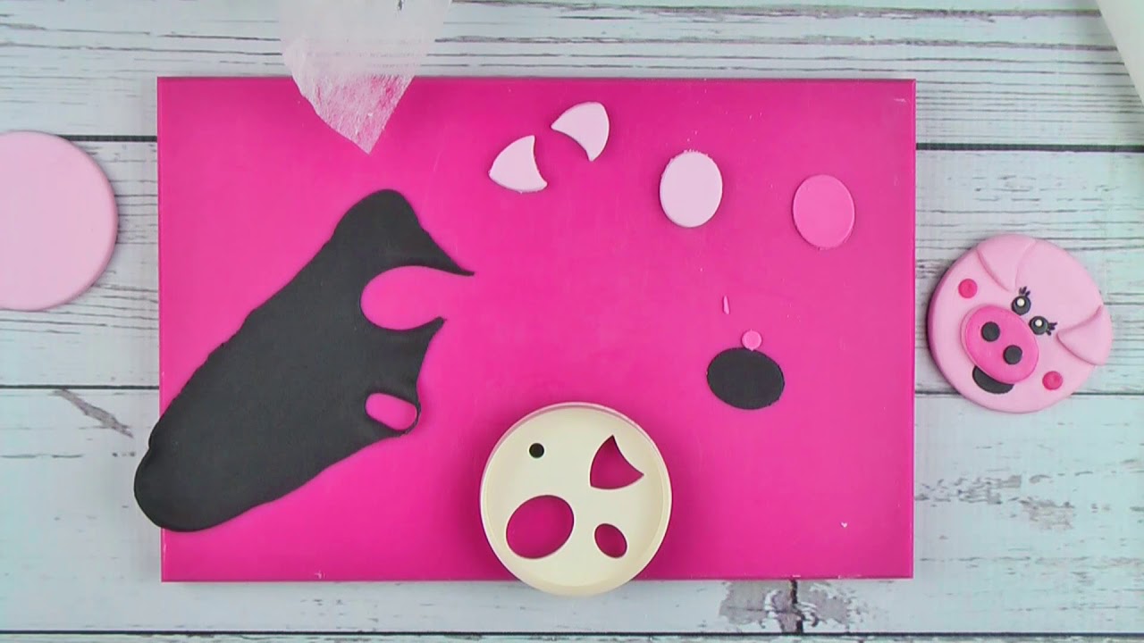 Step-By-Step Icing Pig - Animal Face Icing Cutter - YouTube