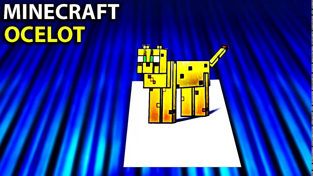 How To Draw A Minecraft Ocelot 3D step by step - YouTube
