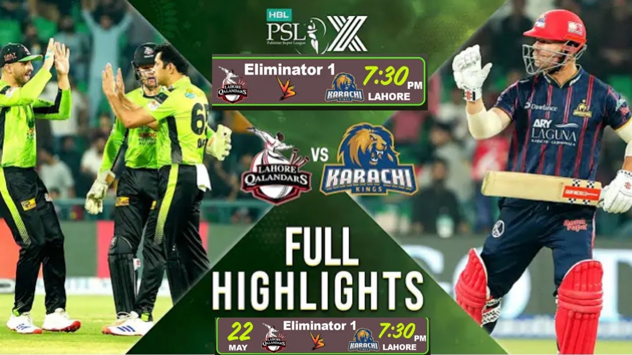 Psl 2025 1st Eliminator Match Highlights | Lahore Qalandar vs Karachi ...