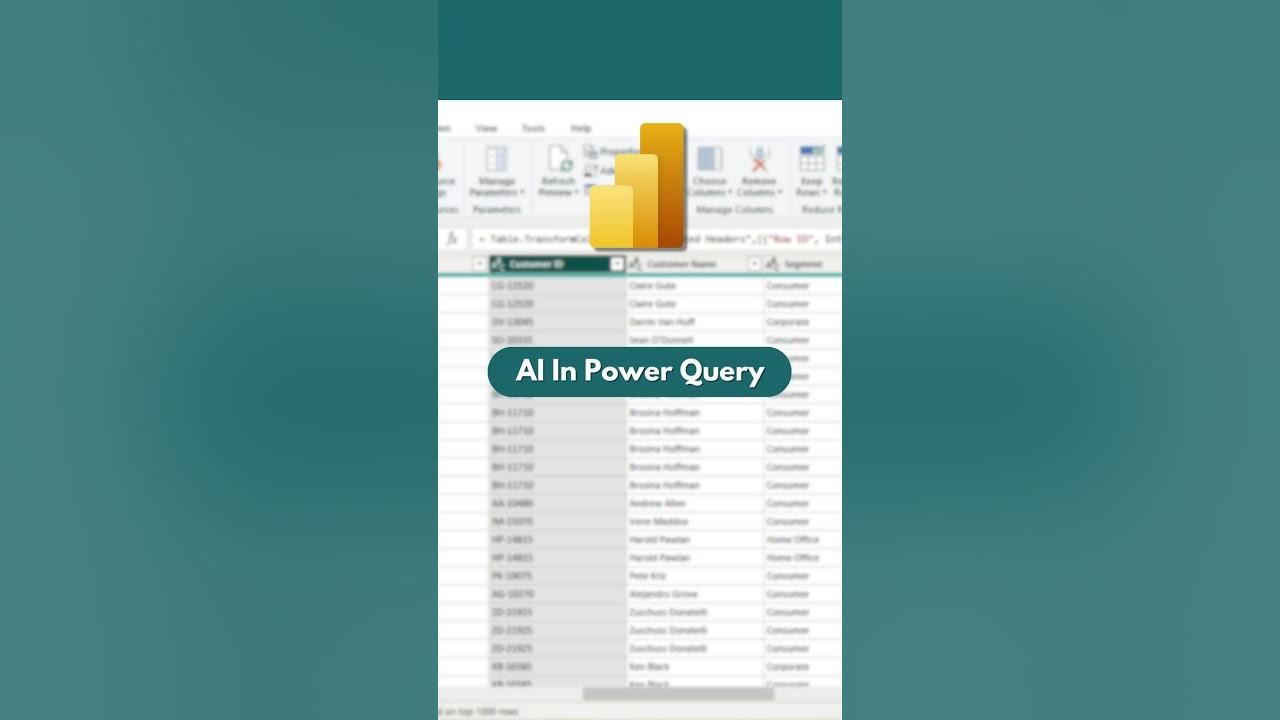 Power Query - Transform data with AI - Column From Examples | Part 1 #powerquery #powerbi #dax ...