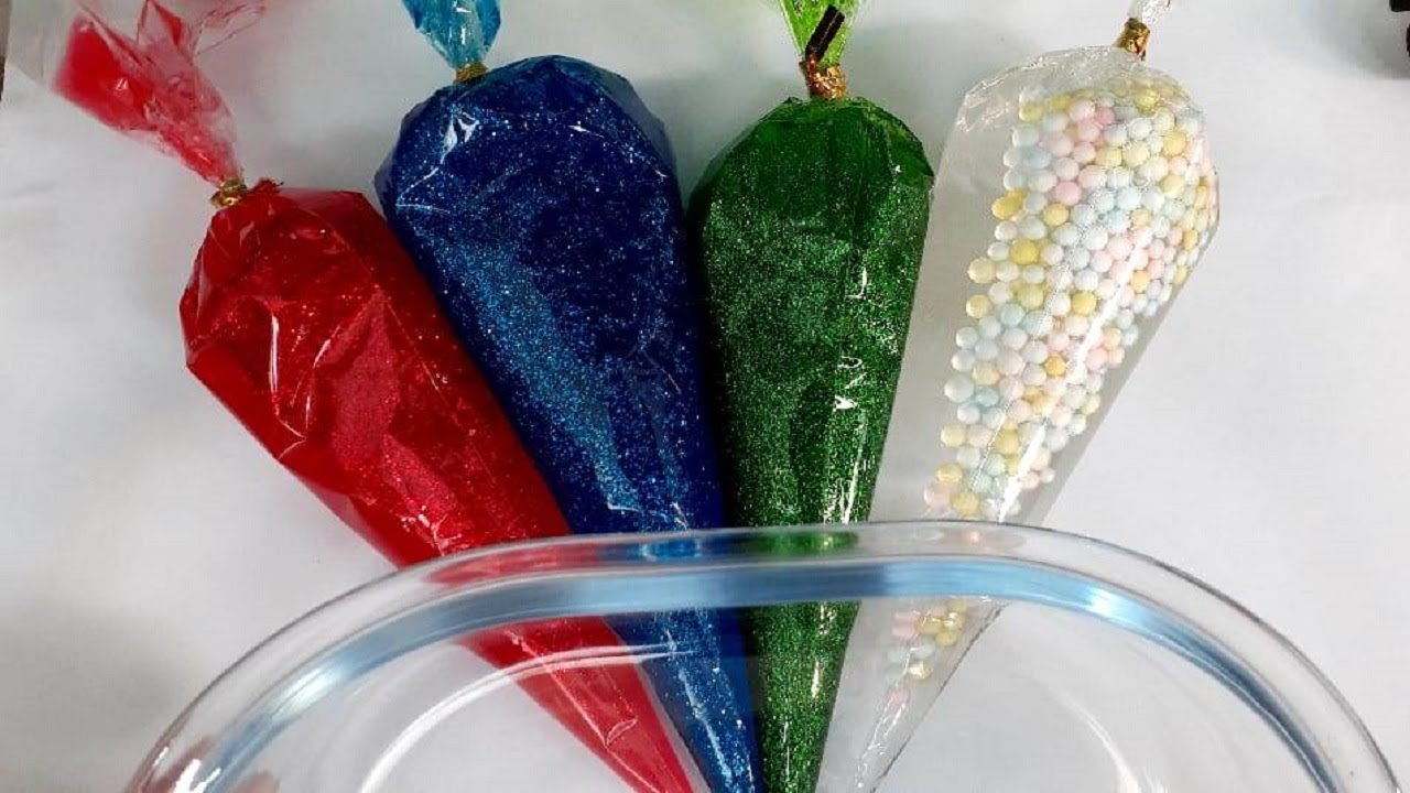 Making Crunchy Glossy Coke Slime With Piping Bags | Satisfying Glossy ...
