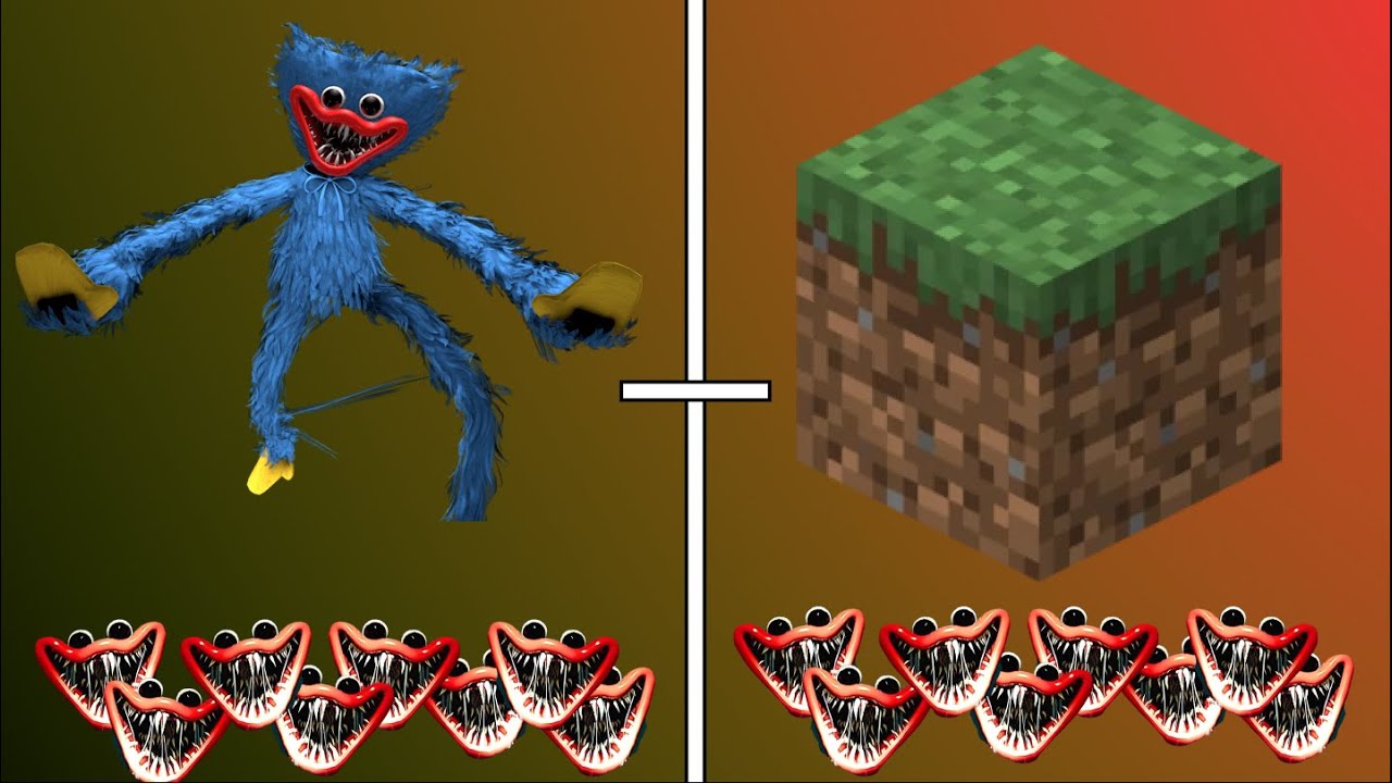 HUGGY WUGGY + MINECRAFT HUGGY WUGGY = ??? (Poppy Playtime Animation ...
