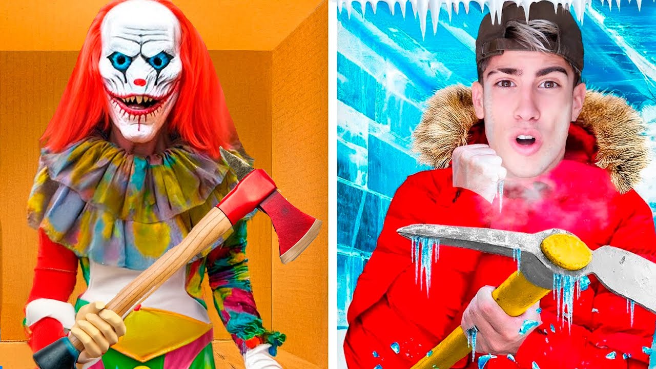 ALEJO IGOA ESCAPA DE 1OO CAPAS DE HIELO CON EL PAYASO MALDITO 😲😨 - YouTube