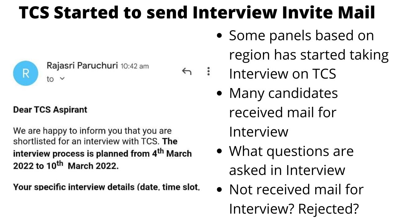 TCS Offcampus Hiring Interview Invite Mail | Interview Started | IRC ...
