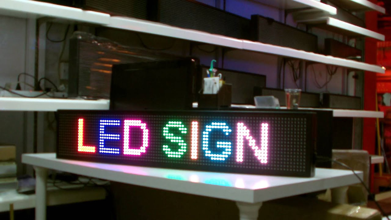 Product Review: 7 Color Led Scrolling sign P10RGB-X1 - YouTube
