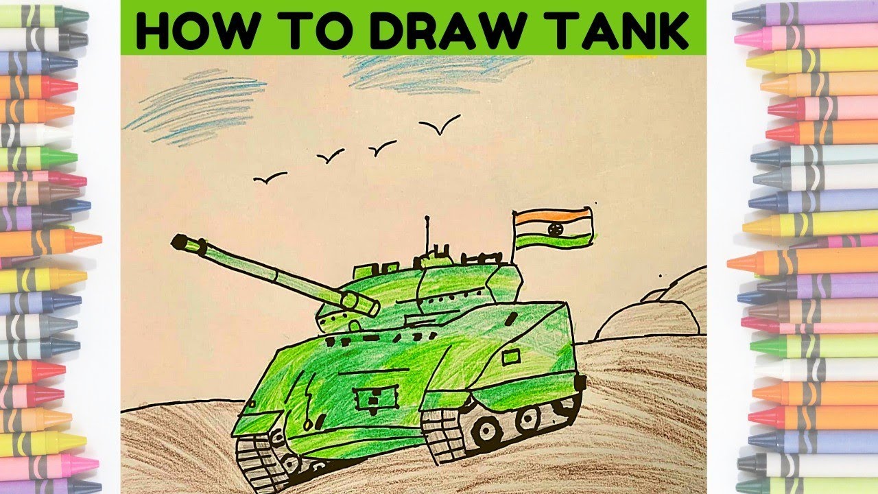 How to draw a military tank | Draw a tank for independence day - YouTube