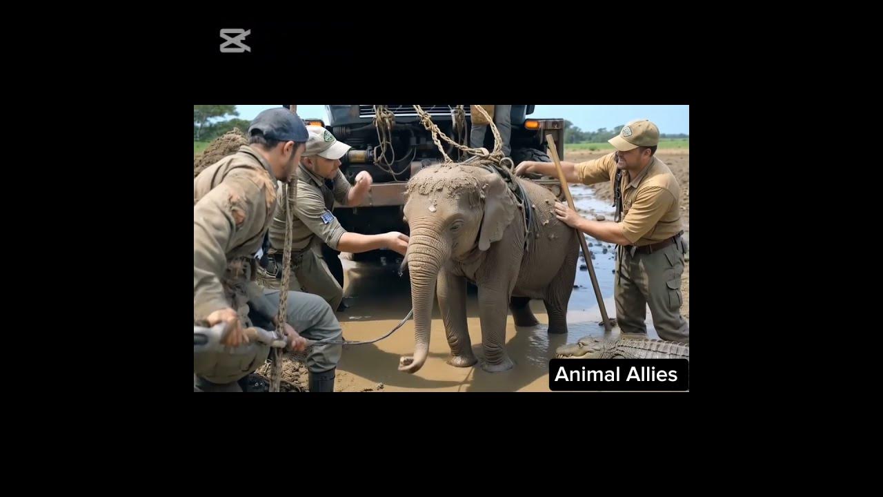 Heroic Rescue: Baby Elephant Trapped in Mud Saved During Monsoon Flood ...