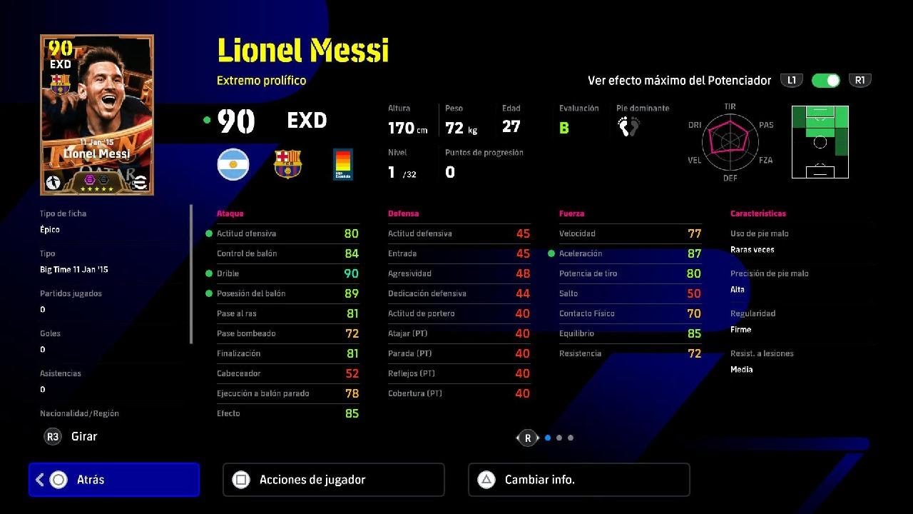 Lionel Messi Big Time de 108 caja MSN efootball Barcelona 2015 - YouTube