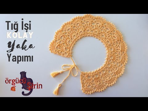 Tığ İşi Çok Kolay Vintage Yaka Yapımı