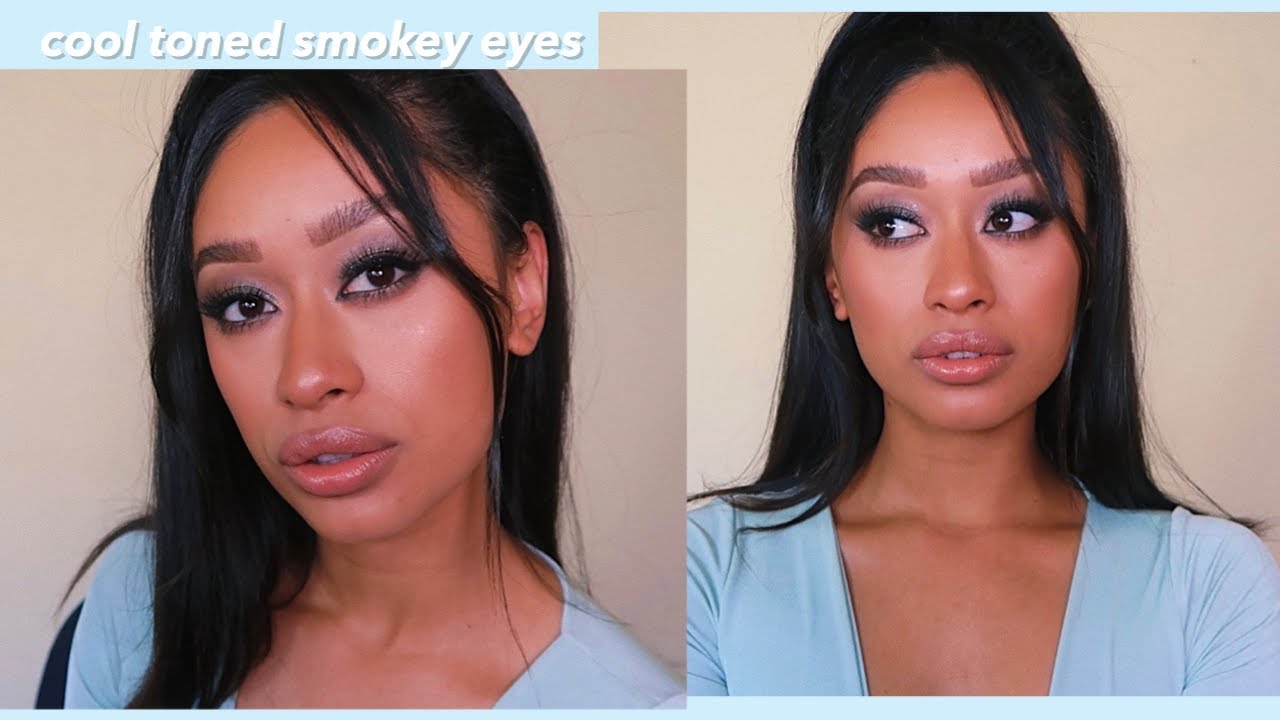 Cool Toned Smokey Eyes | 90's Inspired Makeup - YouTube
