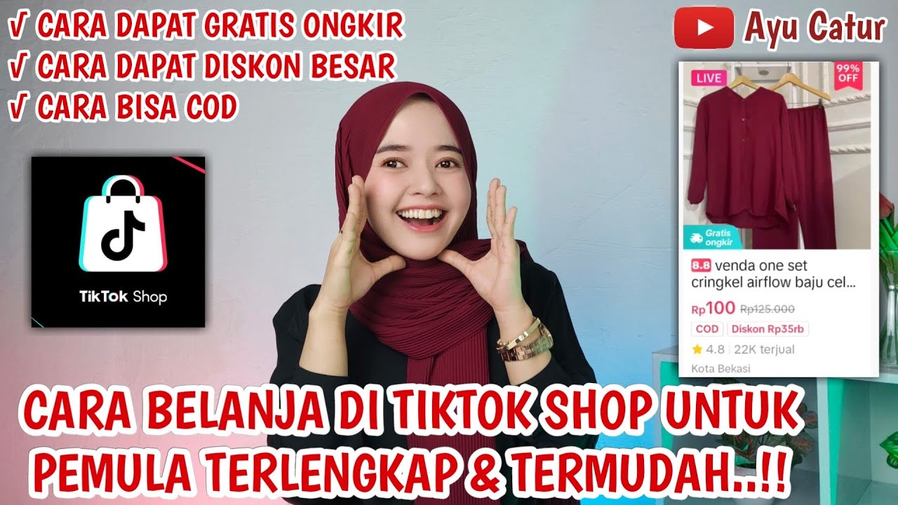 CARA BELANJA DI TIKTOK SHOP AGAR DAPAT GRATIS ONGKIR DAN DISKON BANYAK..! TUTORIAL BELANJA DI ...