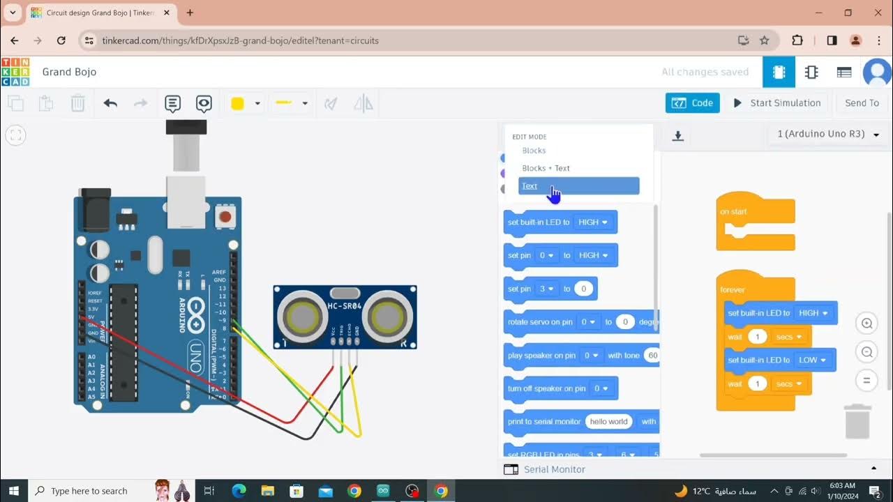 Ultrasonic sensor with Arduino in Tinkercad |Circuit | Code | Arduino programming in Hindi - YouTube