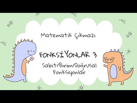 10. Sınıf Fonksiyonlar 3 / Sabit Fonksiyon -BirimFonksiyon- Doğrusal Fonksiyon