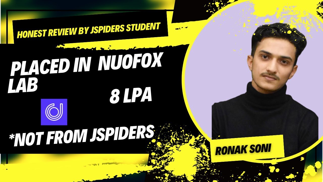 BCA Student Placed in Nuofox Lab || 8 LPA || Ronak Soni #jspidersbtm ...