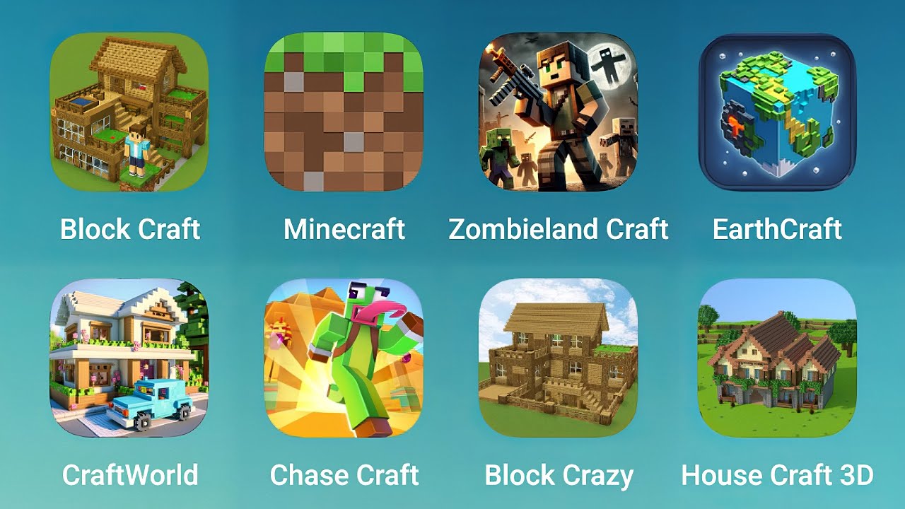 Block Craft, Minecraft, Zombiland Craft, EarthCraft, Craft World, Chase ...