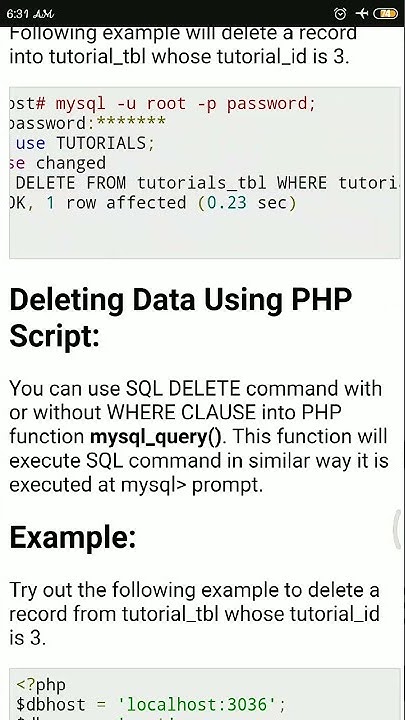 Deletion of a query in #mysql - YouTube