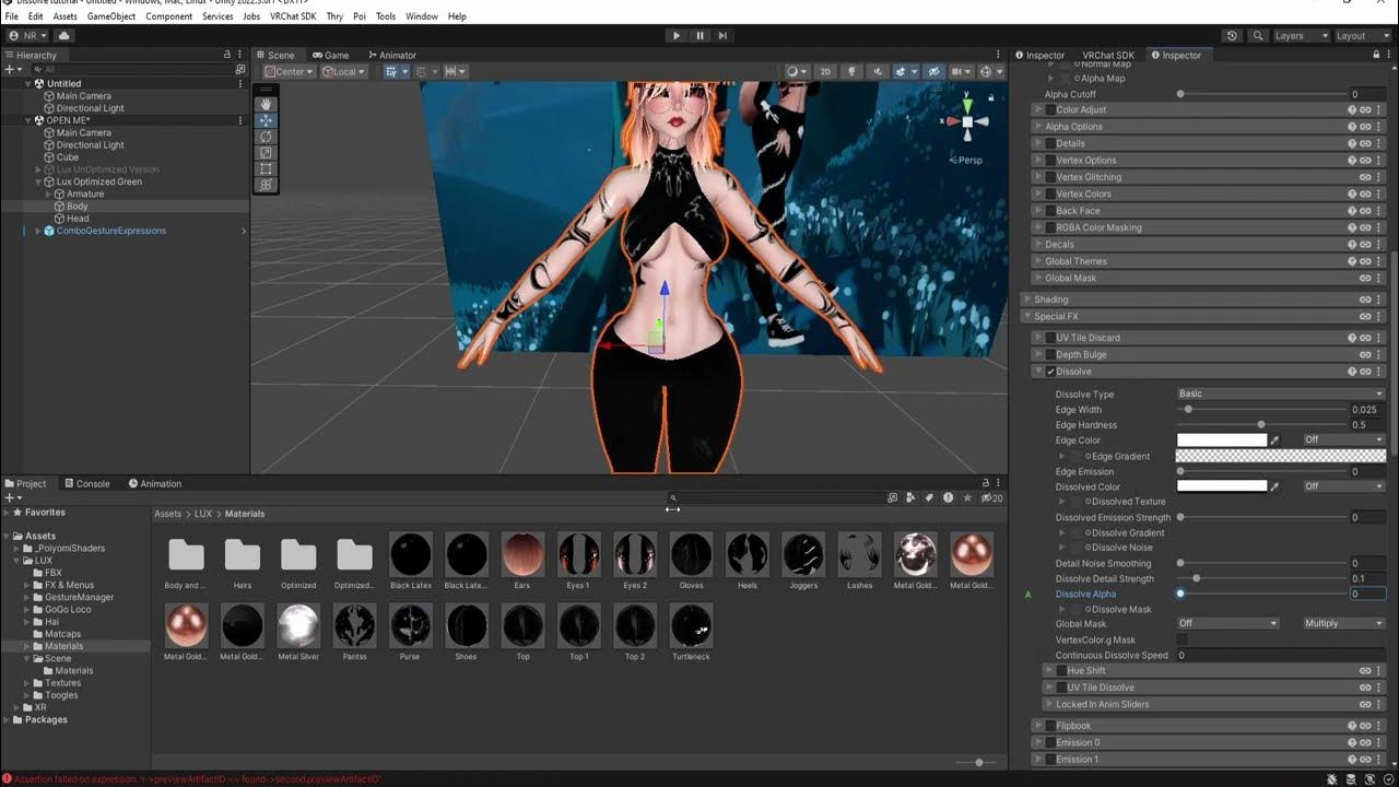 Dissolve Invisibility Toggle For Vrchat In Unity Youtube